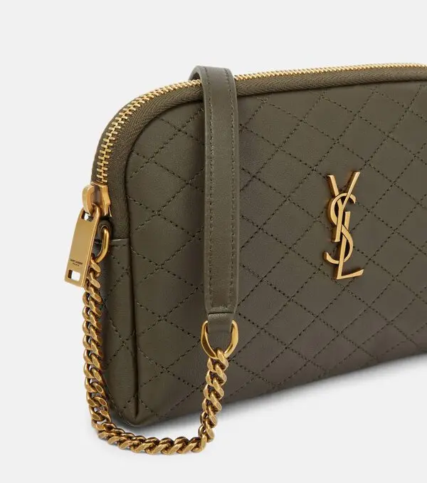 Saint Laurent Gaby Leather Shoulder Bag - Brown