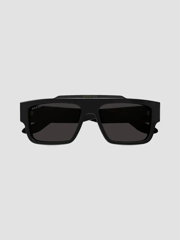 Gucci Faceted Specs Squared Recycled Acetate Sunglasses - Black