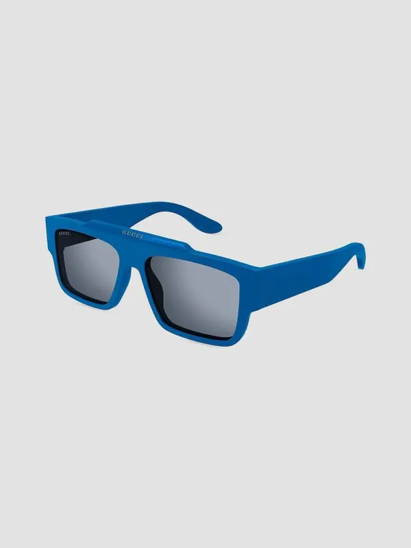 Gucci Faceted Specs Squared Recycled Acetate Sunglasses - Light Blue
