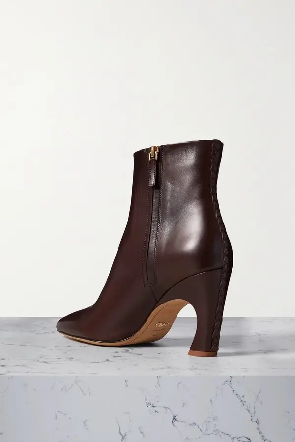 Chloé Oli Braided Leather Ankle Boots