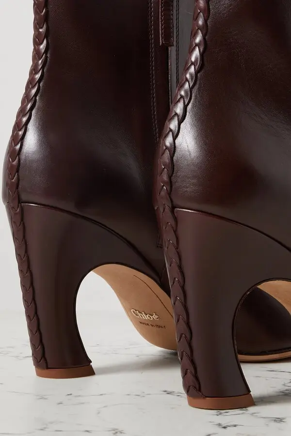 Chloé Oli Braided Leather Ankle Boots