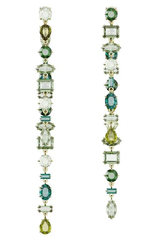 SWAROVSKI Gema Asymmetric Crystal Drop Earrings - Green