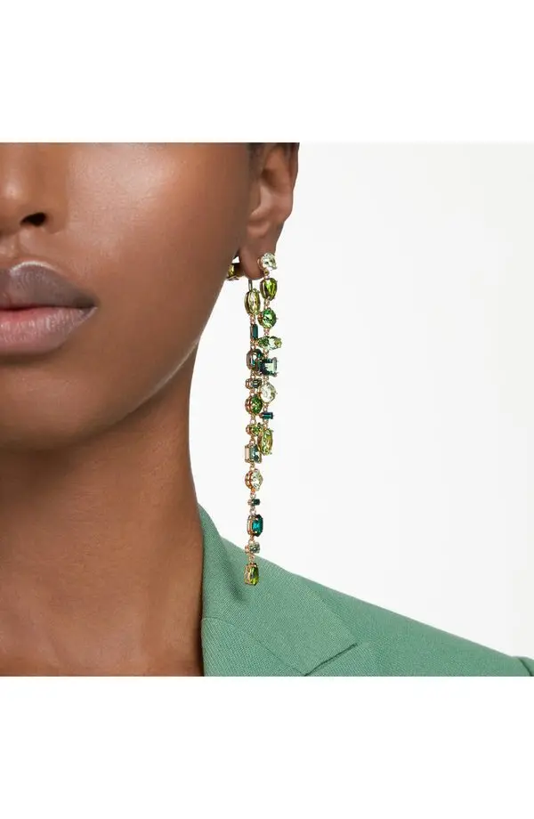 SWAROVSKI Gema Asymmetric Crystal Drop Earrings