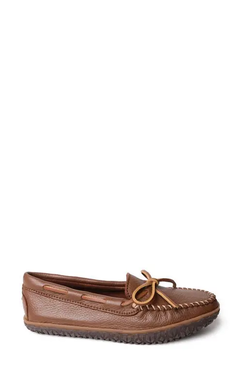 Minnetonka Deerskin Tread Slipper - Carmel