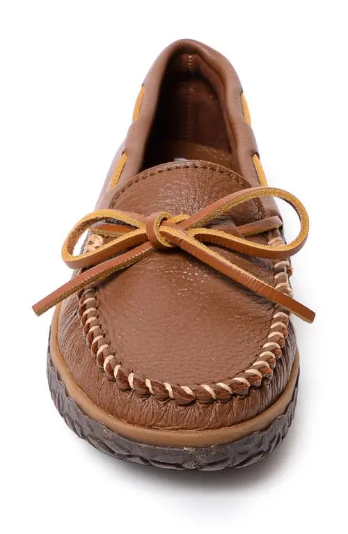 Minnetonka Deerskin Tread Slipper - Carmel