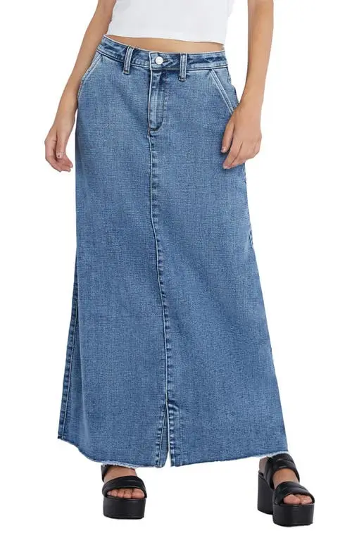 WASH LAB DENIM Tory Maxi Skirt - Field Blue