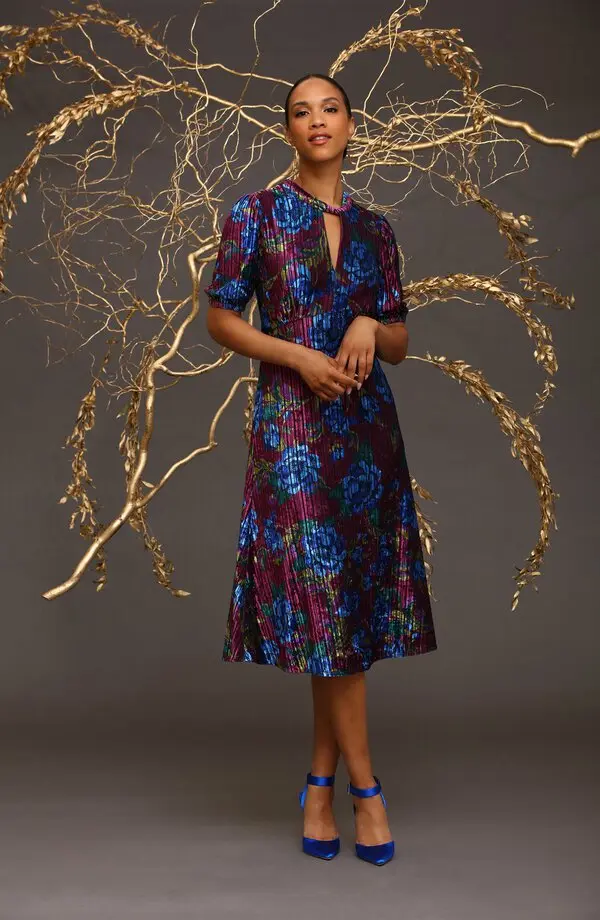 green emerald velvet dress Shondra Midi Velvet Dress – Maggy London main image 0