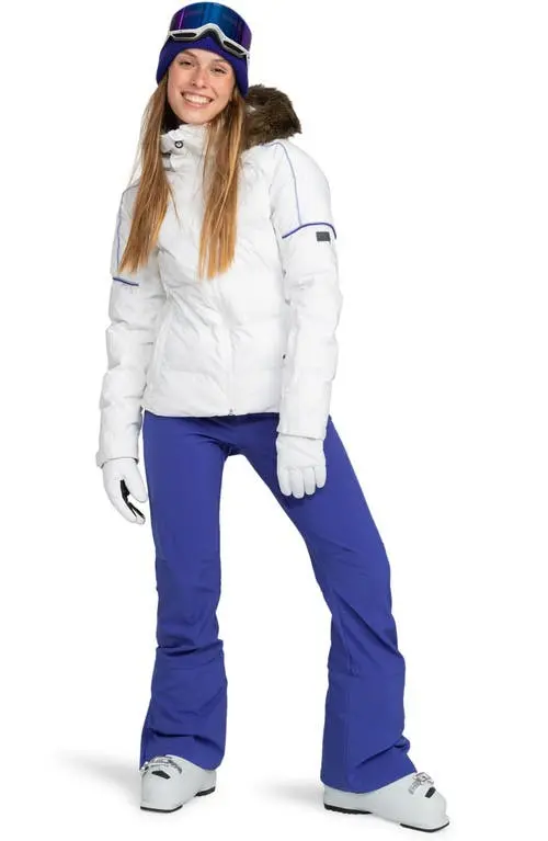 Roxy Snowblizzard Snow Jacket With Removable Faux Fur Trim & Hood