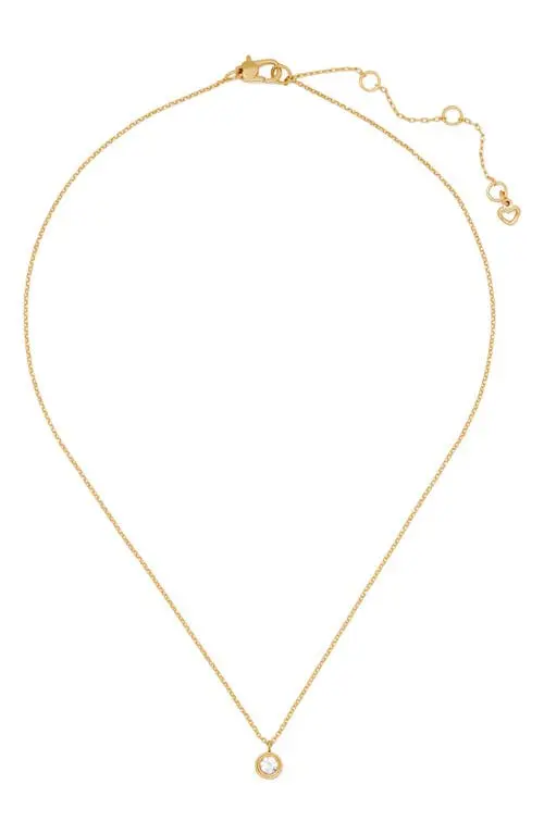 Kate Spade New York Mini Bezel Pendant Necklace - Clear/ Gold