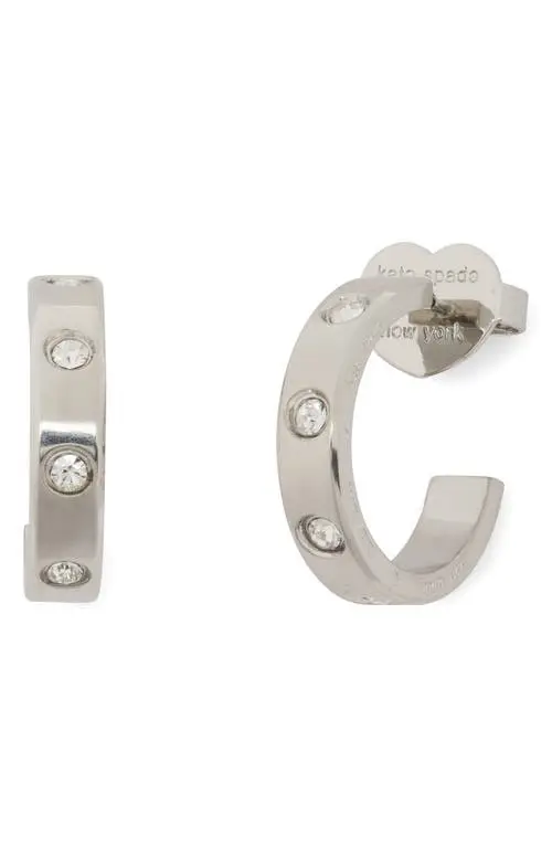 Kate Spade New York Cubic Zirconia Huggie Hoop Earrings - Clear/silver