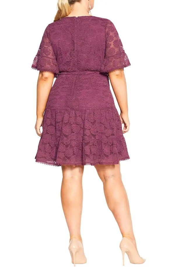 City Chic Garden Kisses Lace Faux Wrap Dress In Roseberry - 62% Off |  Editorialist