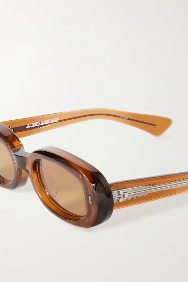 JACQUES MARIE MAGE Besset Oval-frame Acetate Sunglasses