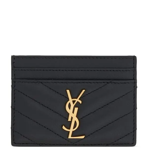 Saint Laurent Matelassé Card Holder - Black