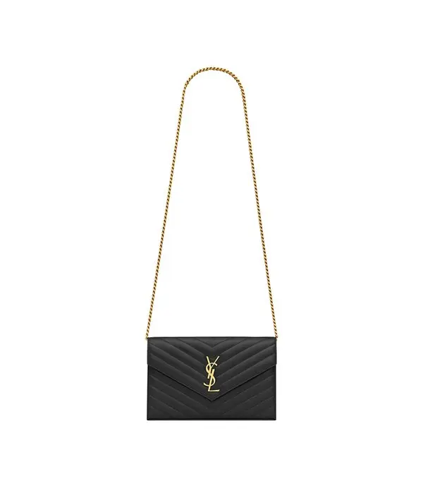 Saint Laurent Monogram Matelassé Envelope Wallet Bag