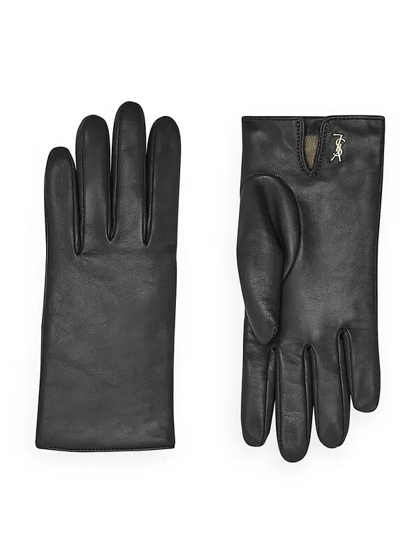 Saint Laurent Cassandre Short Gloves - Black