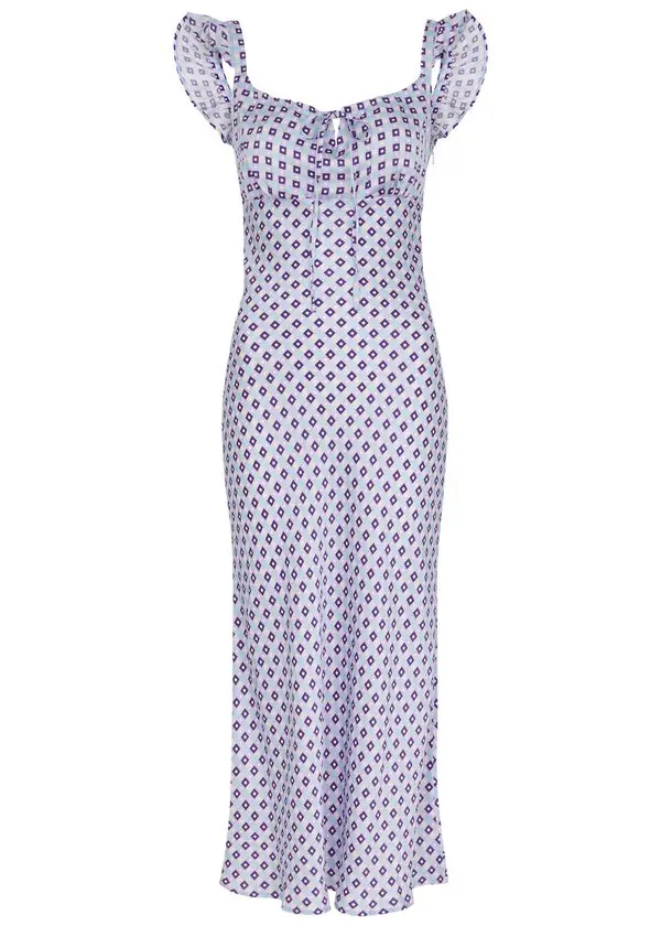 Olivia Rubin Amaya Printed Satin Midi Dress