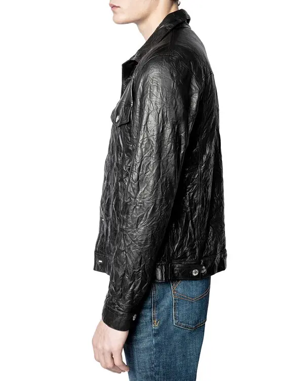 Zadig&Voltaire Crinkle Leather Jacket - Noir
