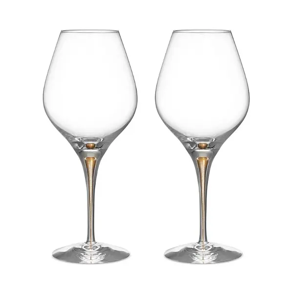 ORREFORS Intermezzo Aroma Gold Wine Glass, Set Of 2 Exclusive - Clear