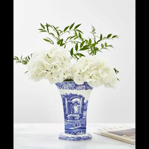 SPODE Blue Italian Hexagonal Vase