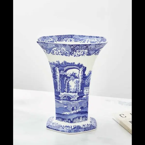 SPODE Blue Italian Hexagonal Vase
