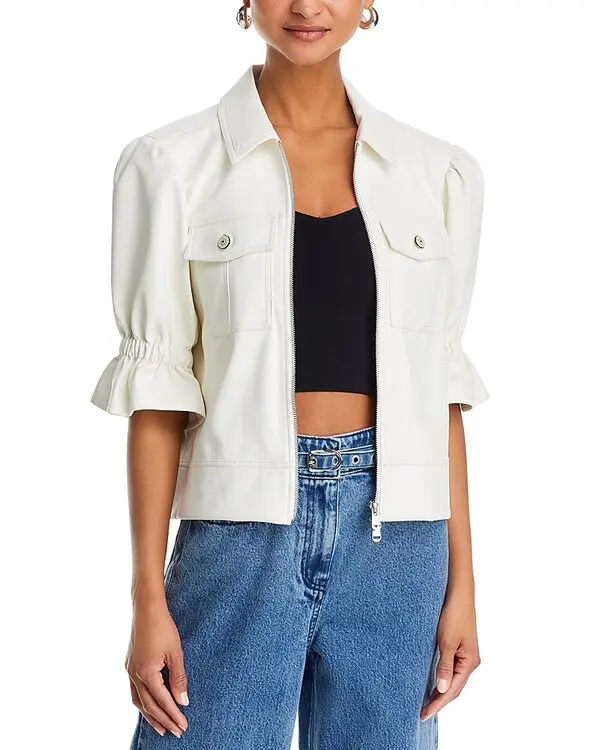 Cinq À Sept Faux Leather Jacket - Ivory