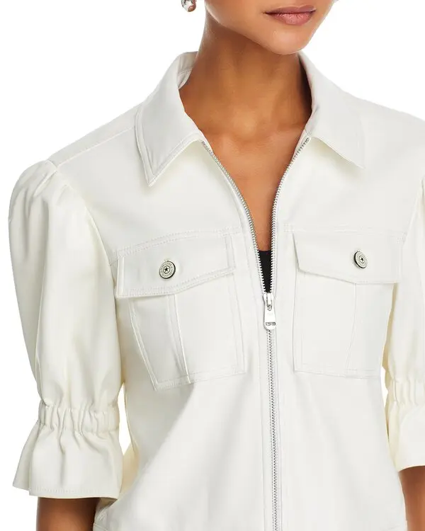 Cinq À Sept Faux Leather Jacket - Ivory