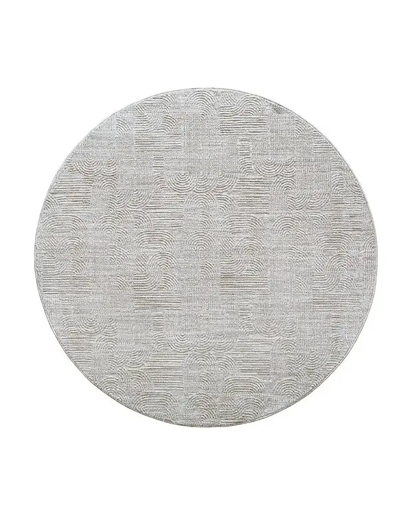 Livabliss Masterpiece Mpc-2310 Round Area Rug, 5'3 X 5'3 - Grey