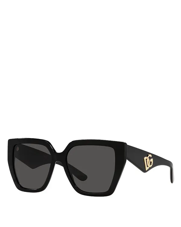 Dolce & Gabbana 55mm Square Frame Sunglasses - Black/gray Solid