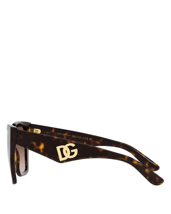 Dolce & Gabbana 55mm Square Sunglasses - Havana/brown Gradient