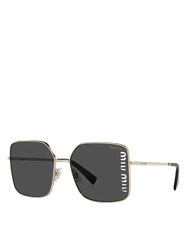 Miu Miu Square Sunglasses 60mm - Gold/gray Solid
