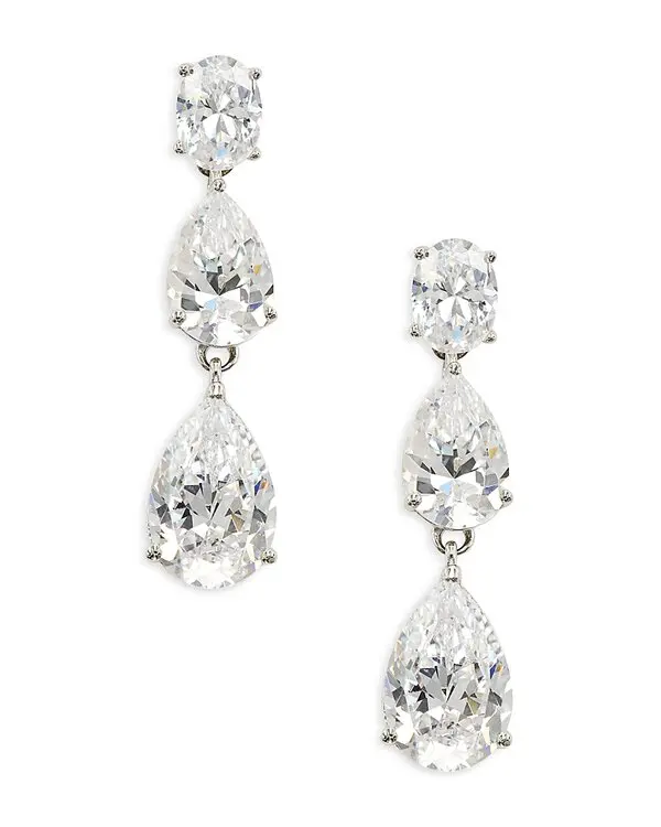 Nadri Chiara Linear Drop Earrings - Silver