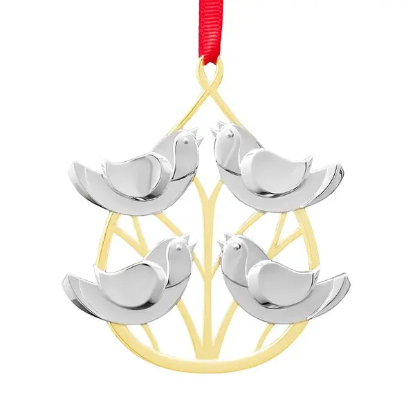 NAMBE Twelve Days Of Christmas Ornament Four Calling Birds - Gray