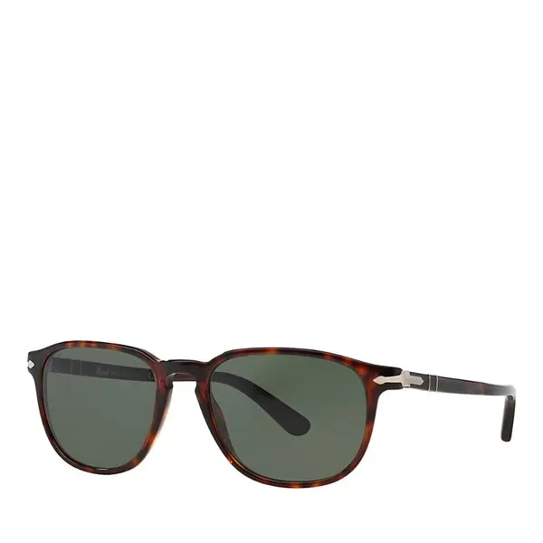 Persol 55mm Square Frame Sunglasses - Havana/green Solid