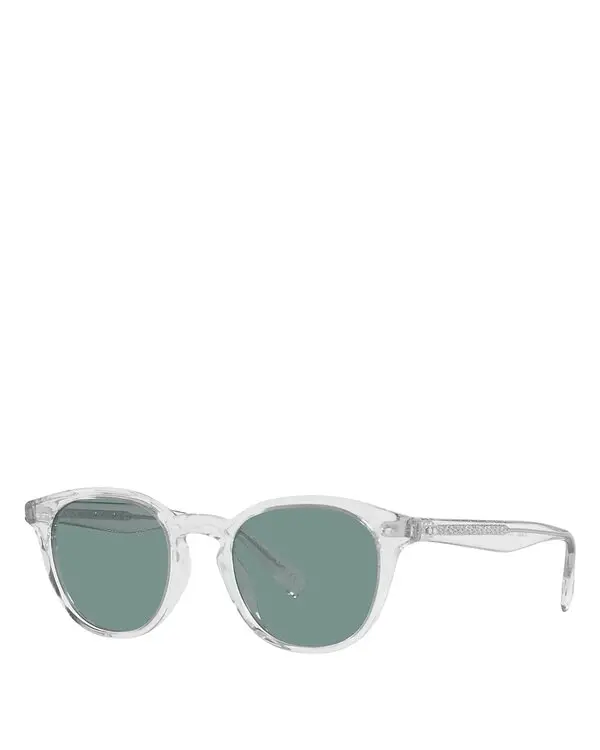 Oliver Spencer Desmon Round Sunglasses, 50mm - Gray/green Polarized Solid