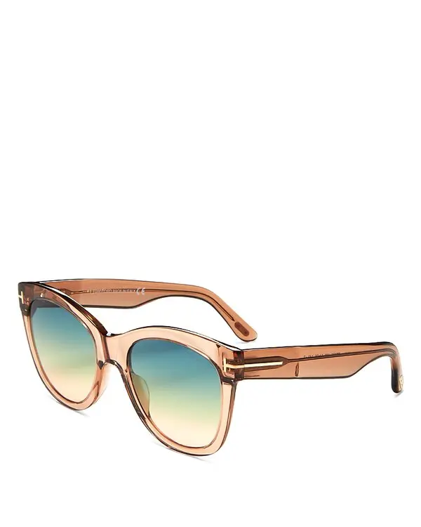 TOM FORD Wallace Cat Eye Sunglasses - Brown/green
