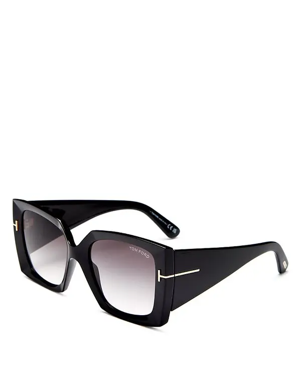 TOM FORD Jacquetta 54mm Square Sunglasses - Black/smoke Pale Pink Gradient