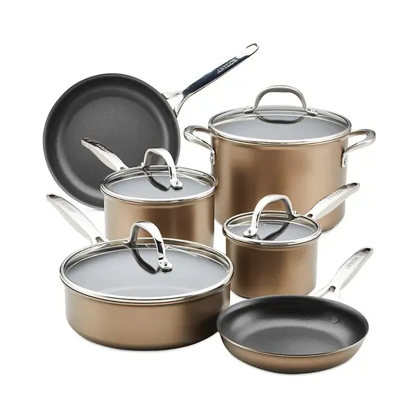 ANOLON Ascend 10-piece Non-stick Cookware Set - Brown