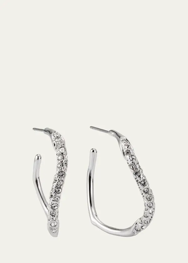 Alexis Bittar Medium Two-toned Pave Hoop Earrings