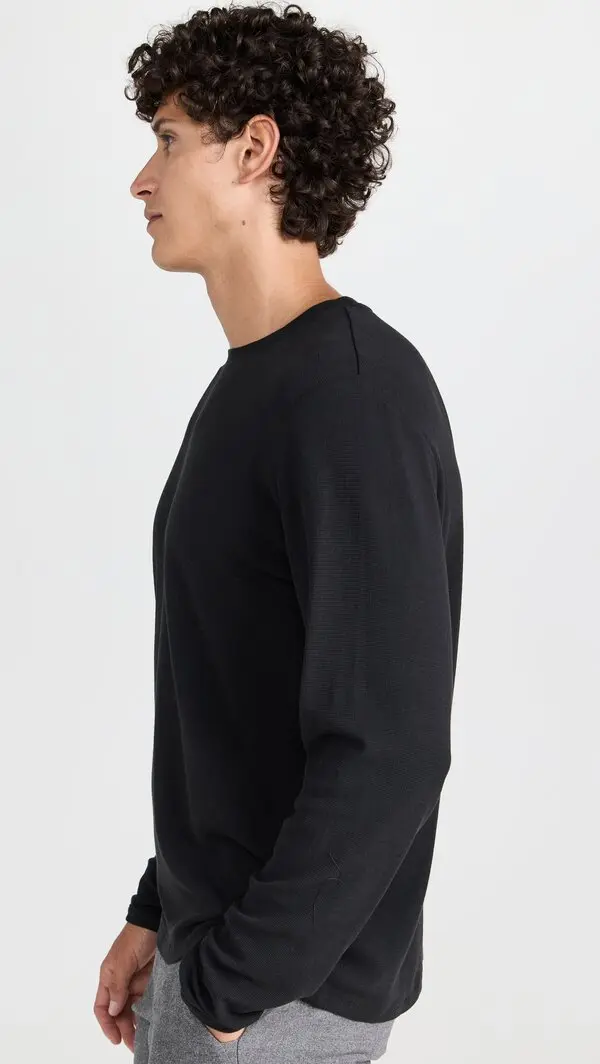 Nn07 Clive Waffle Knit Tee - Black