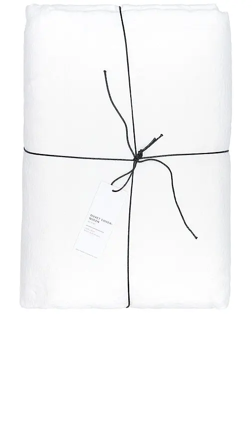HAWKINS NEW YORK Simple Linen Queen Duvet Cover - White