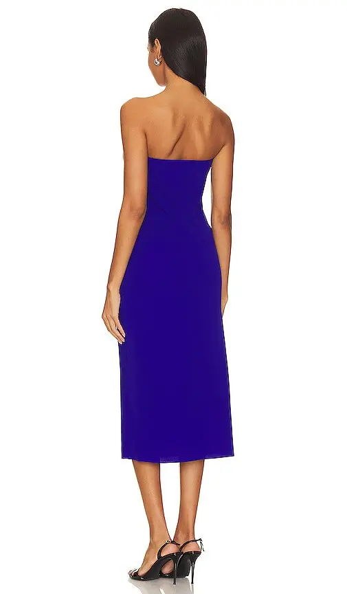 Amanda Uprichard X Shiran Strapless Midi Dress In Lapis - 65% Off |  Editorialist