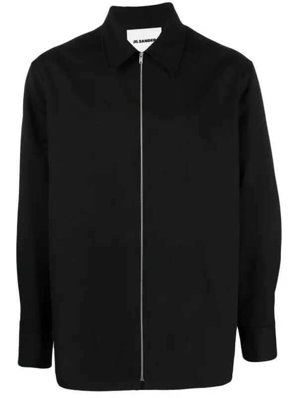 JIL SANDER Classic-collar Shirt Jacket - Black