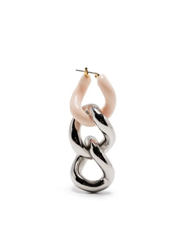 E.M. Curb-chain Single Earring - Silver