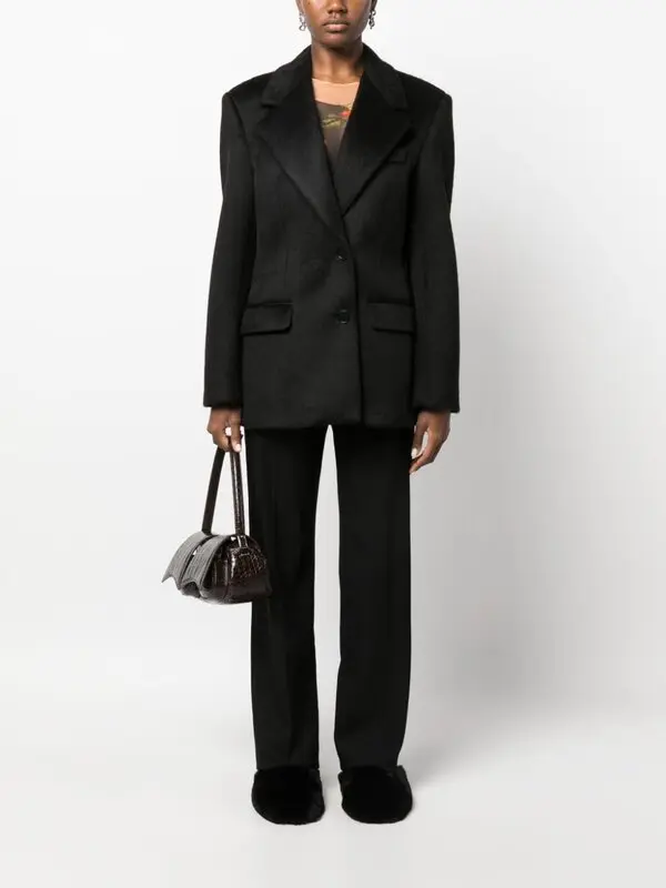 MSGM Single-breasted Peak-lapels Blazer - Black