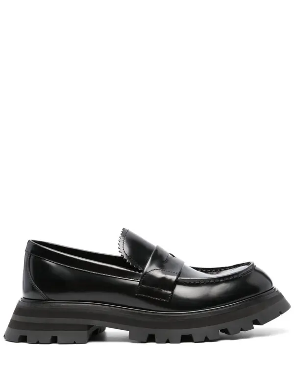 Alexander McQueen Lug Sole Penny Loafers - Black