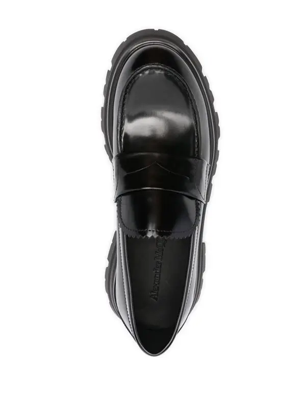 Alexander McQueen Lug Sole Penny Loafers - Black