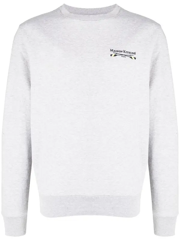 Maison Kitsuné Embroidered Logo Cotton Sweatshirt