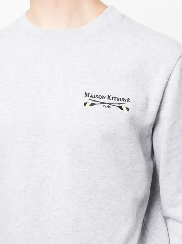 Maison Kitsuné Embroidered Logo Cotton Sweatshirt