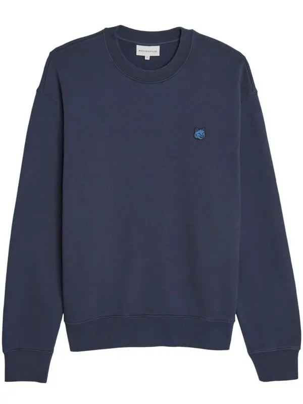 Maison Kitsuné Chillax Fox-motif Cotton Sweatshirt - Blue