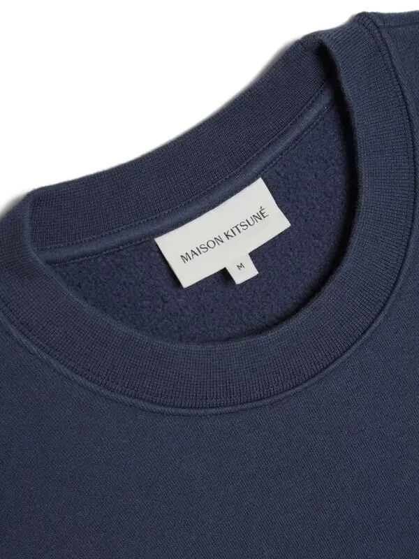 Maison Kitsuné Chillax Fox-motif Cotton Sweatshirt - Blue